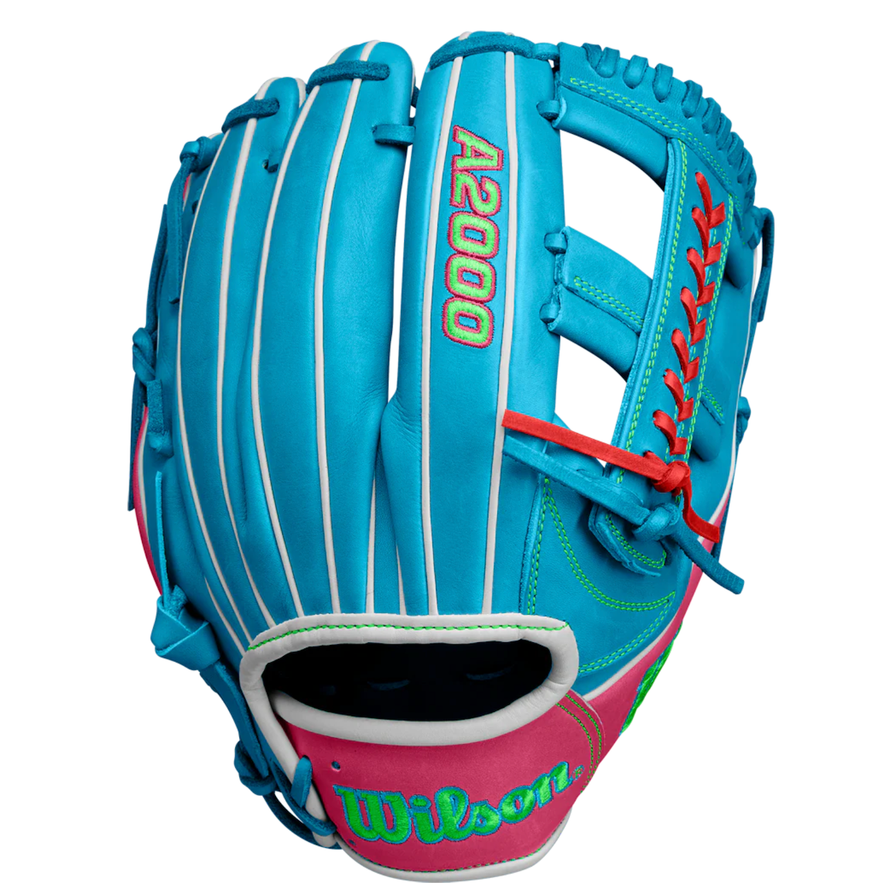2024 A2000 1785 Sky Blue/Flamingo 11.75" Infield Baseball Glove - WBW1